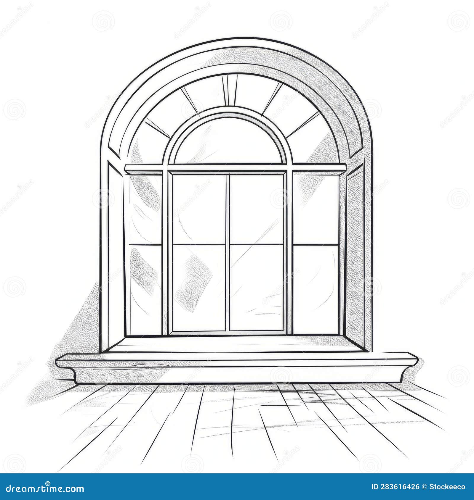 Neoclassical Arched Door Window Vector Image with Dynamic Sketching ...