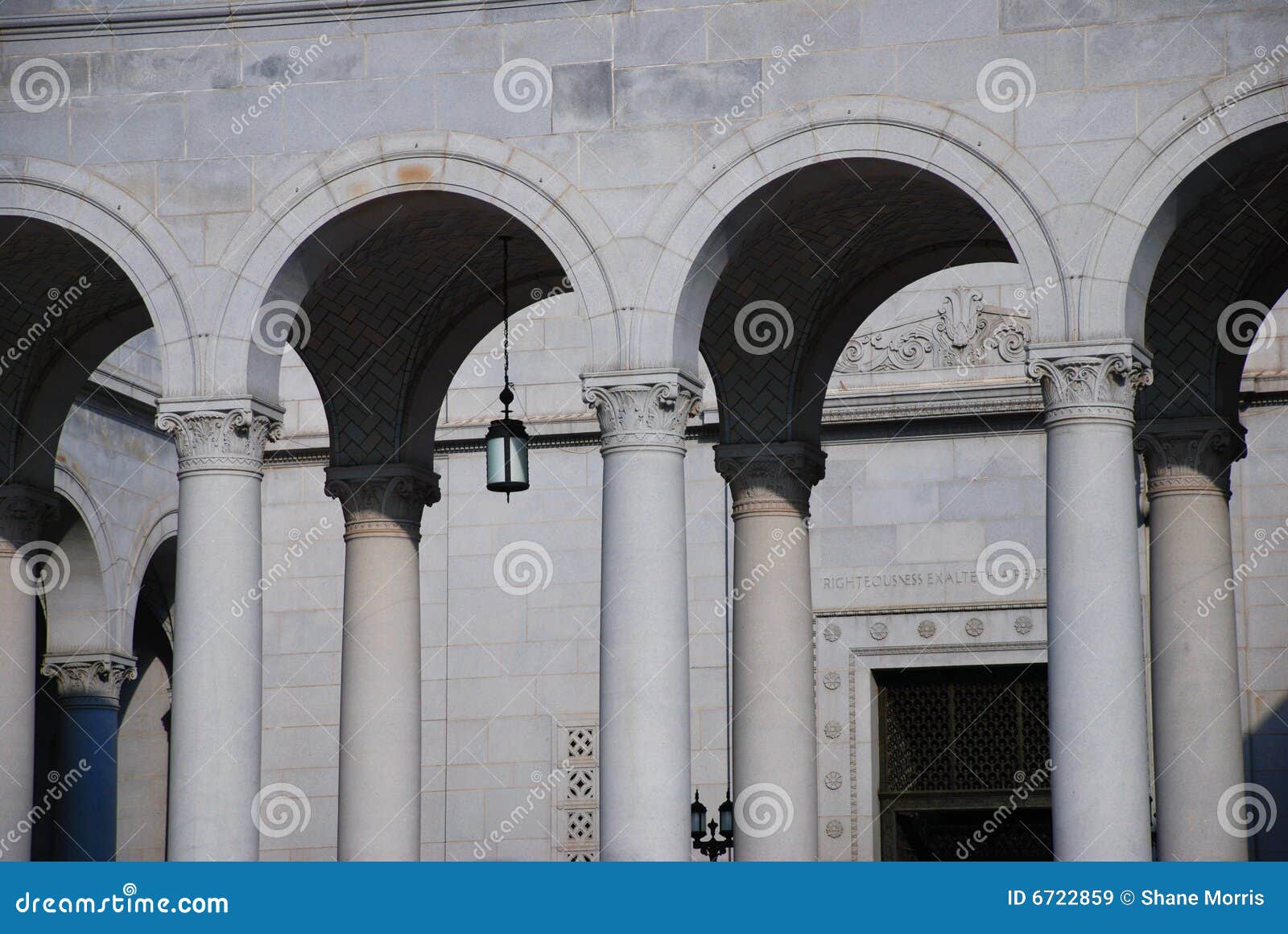 Neoclassical Arches at the Los Angeles City Hall Stock Image - Image of ...