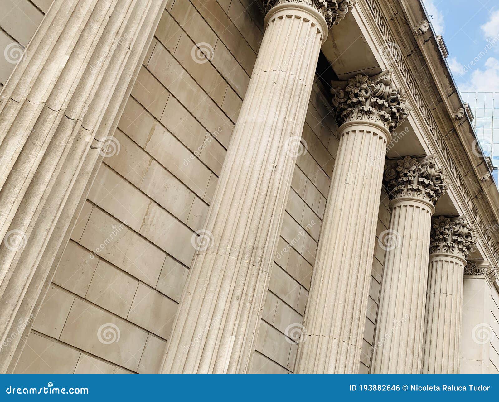 Details Of Neoclassical Style Of Architecture Of The Bank Of England Museum Building With