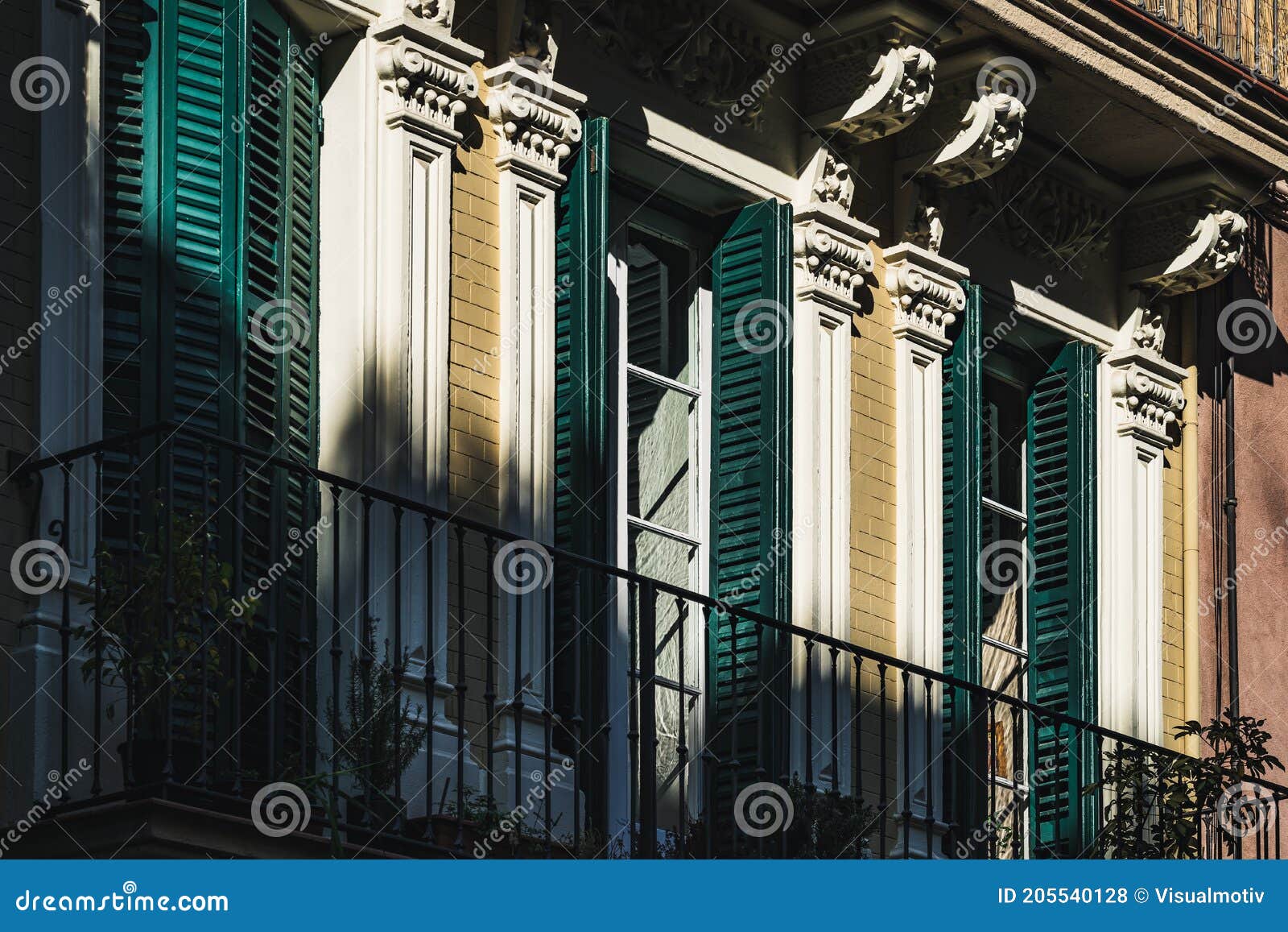 Neoclassical Balcony of a Residential Building Stock Photo - Image of ...
