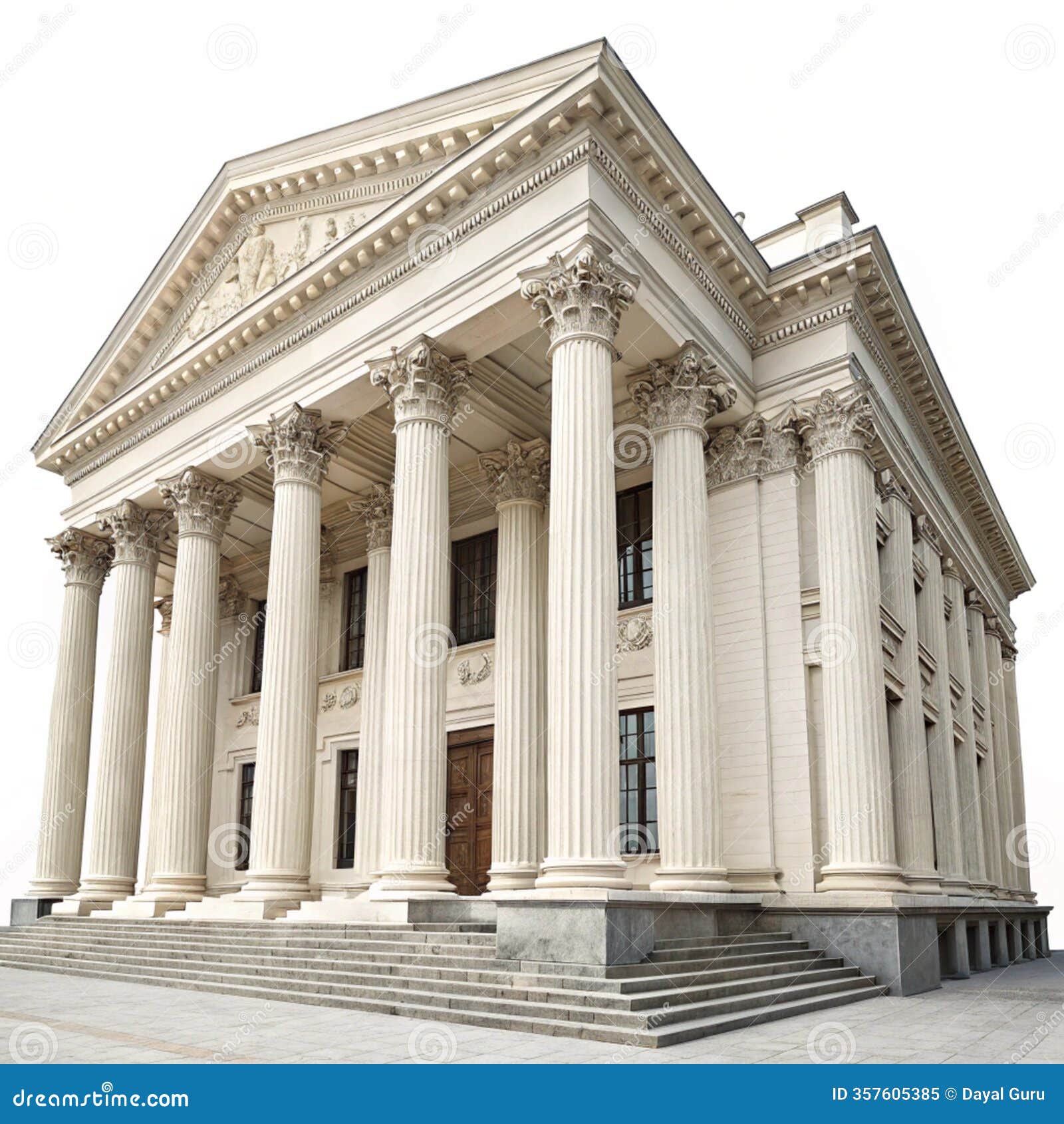 Neoclassical School Building with Four Columns Stock Illustration ...