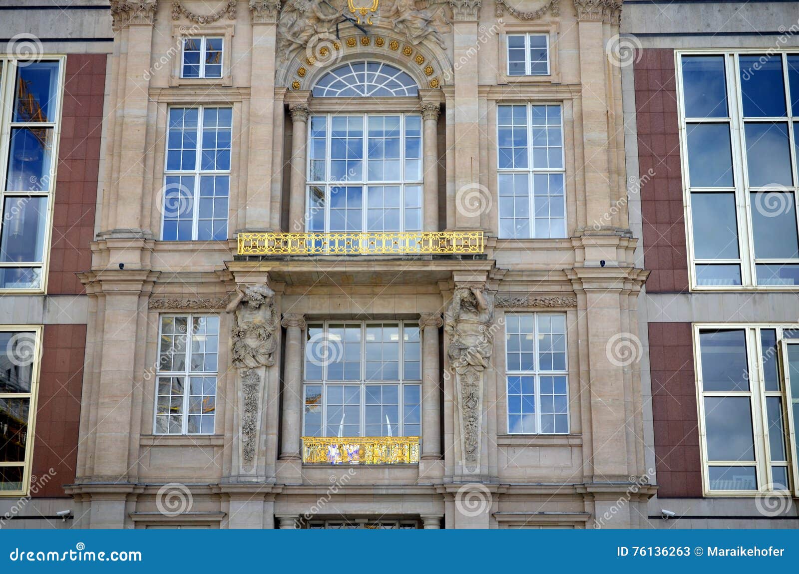 Neoclassicism Facade in Central Berlin Stock Image - Image of german ...