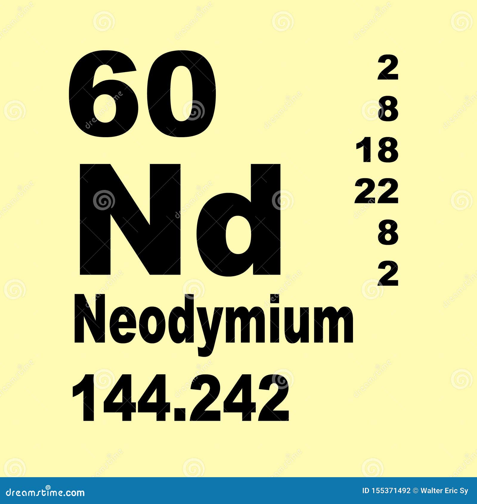Periodic Table of Elements: Neodymium Stock Illustration - Illustration ...