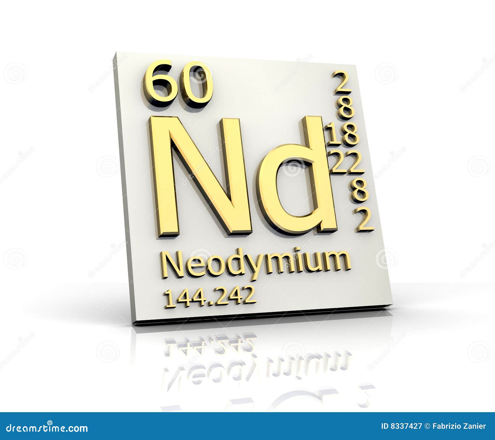 Neodymium Form Periodic Table of Elements Stock Illustration ...