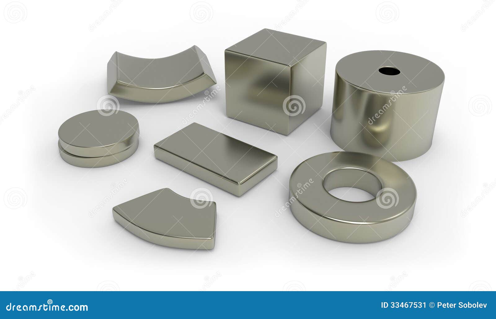 Neodymium magnets stock illustration. Illustration of disc - 33467531