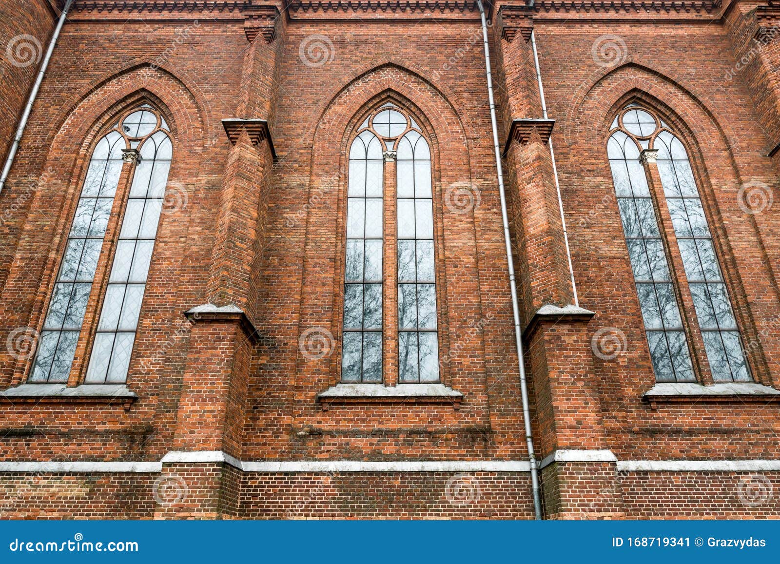 Neogothic Building with Big Windows Stock Image - Image of europe ...