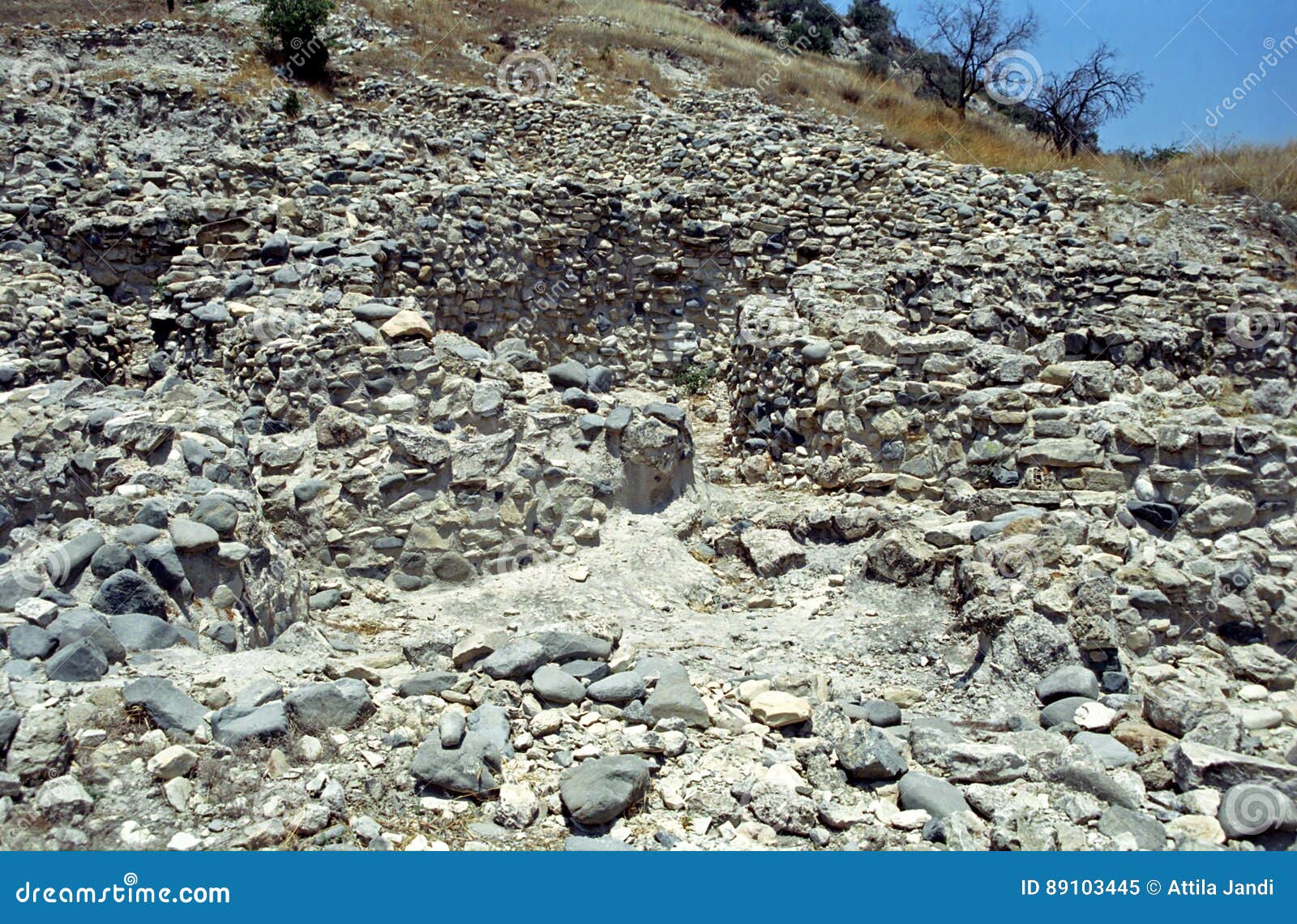 Neolithic Ruins, Khirokitia, Cyprus Stock Image - Image of ancient ...