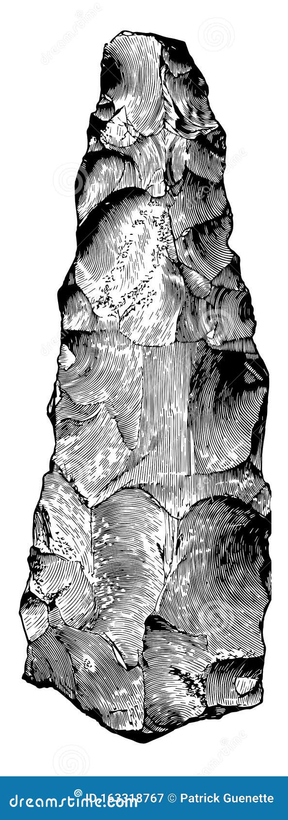 Neolithic Stone Tool Vintage Illustration Stock Vector - Illustration ...