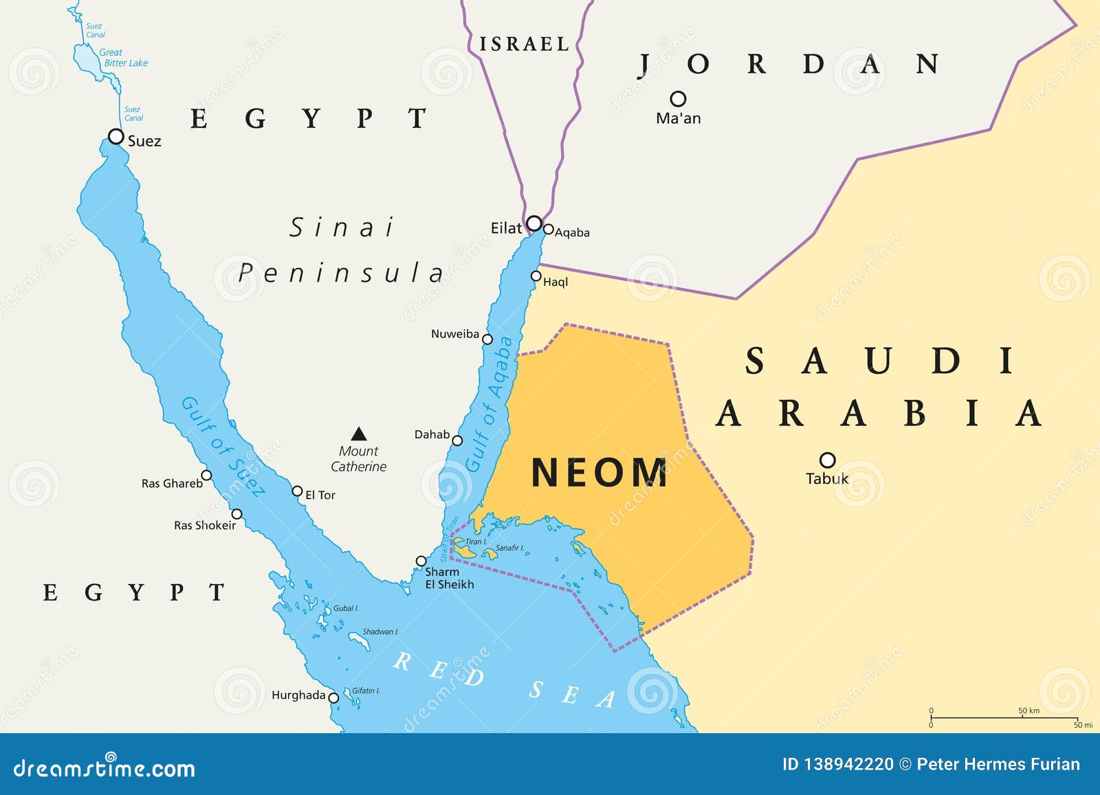 NEOM, Megacity Project in Saudi Arabia, Political Map Stock Vector ... NEOM, Megacity Project in Saudi Arabia, Political Map Stock Vector ...