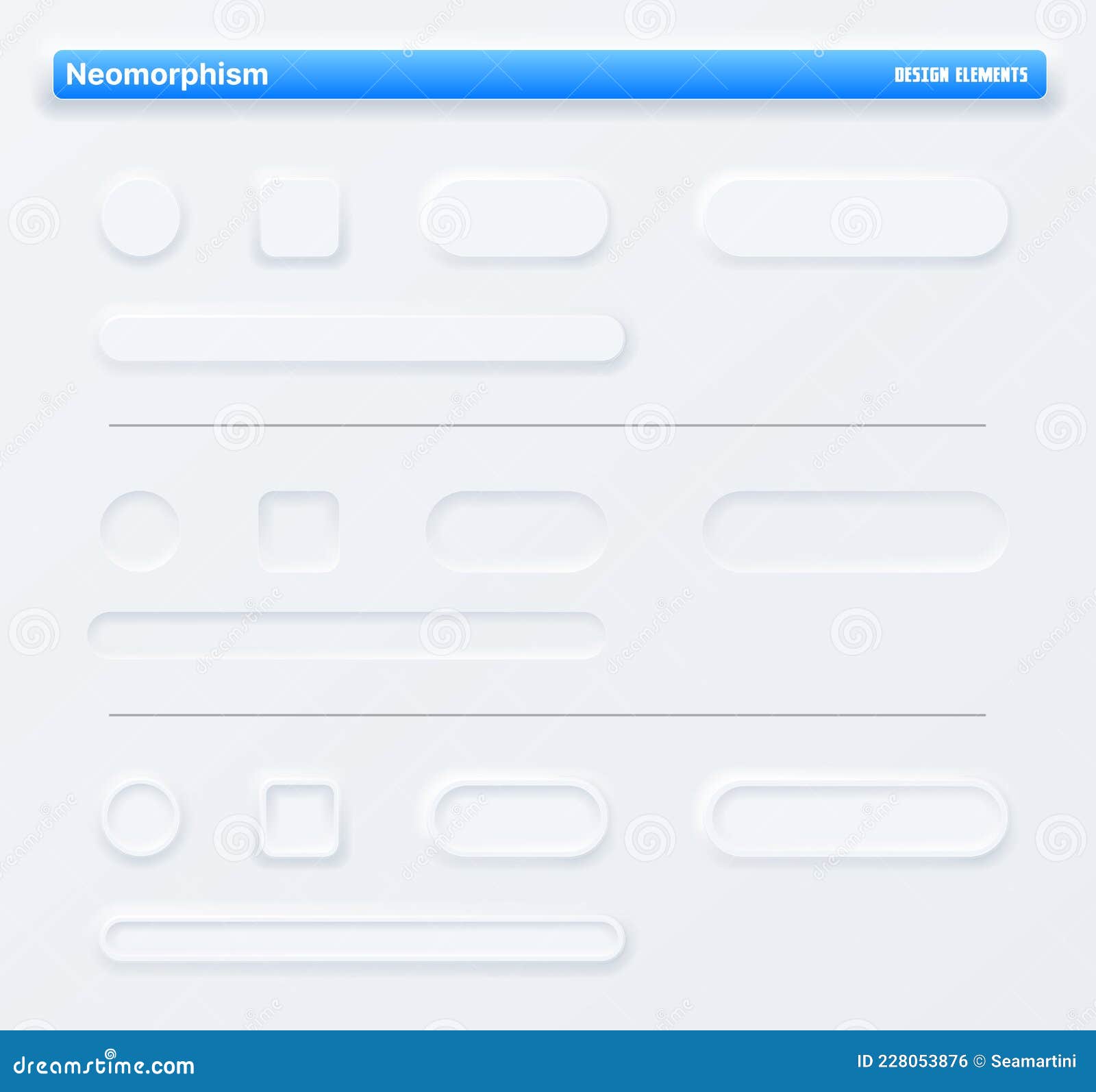 Neomorphic App Buttons, Navigation Web Interface Stock Vector ...