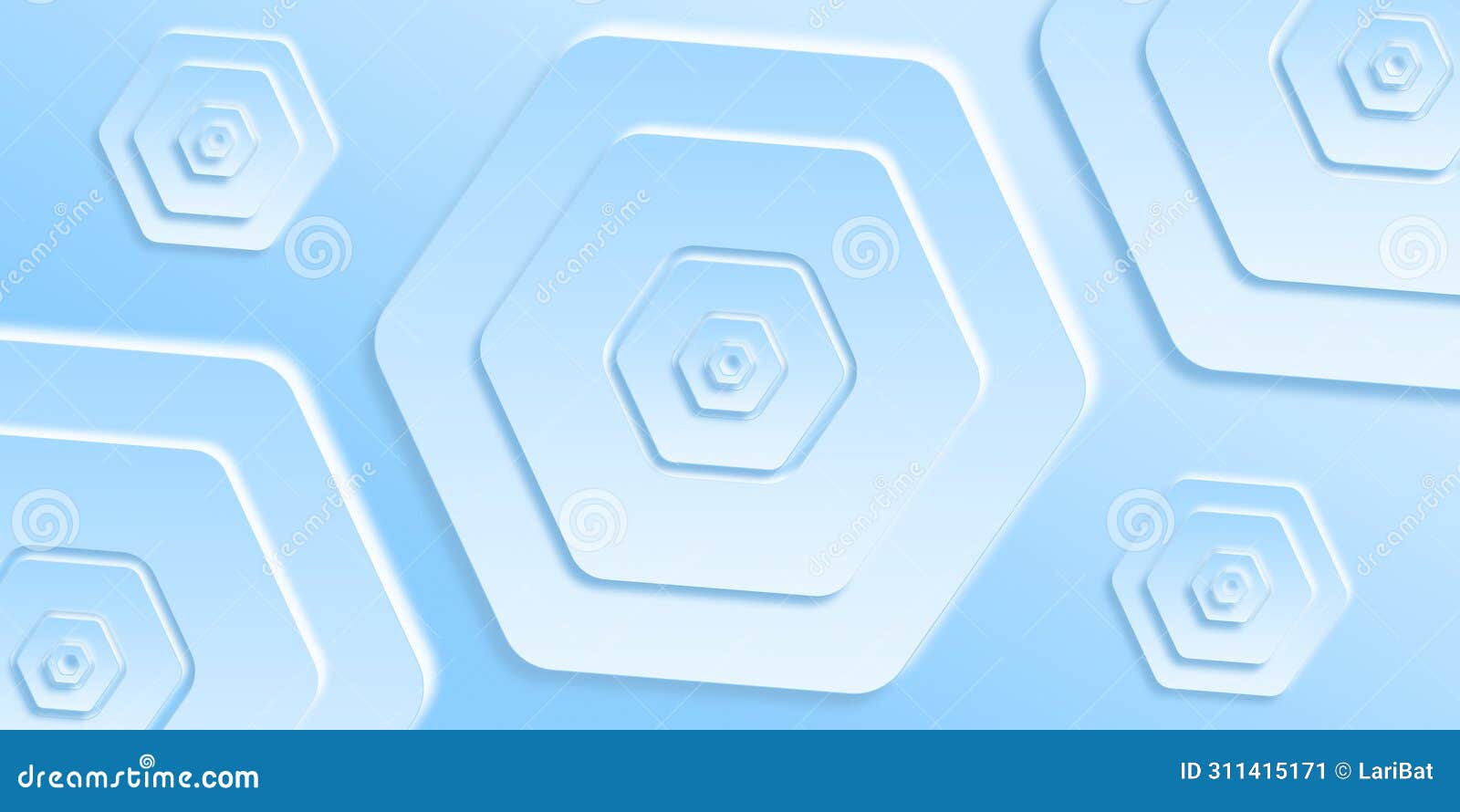A Neomorphic Light Blue Background with Concave Hexagons for the Design ...