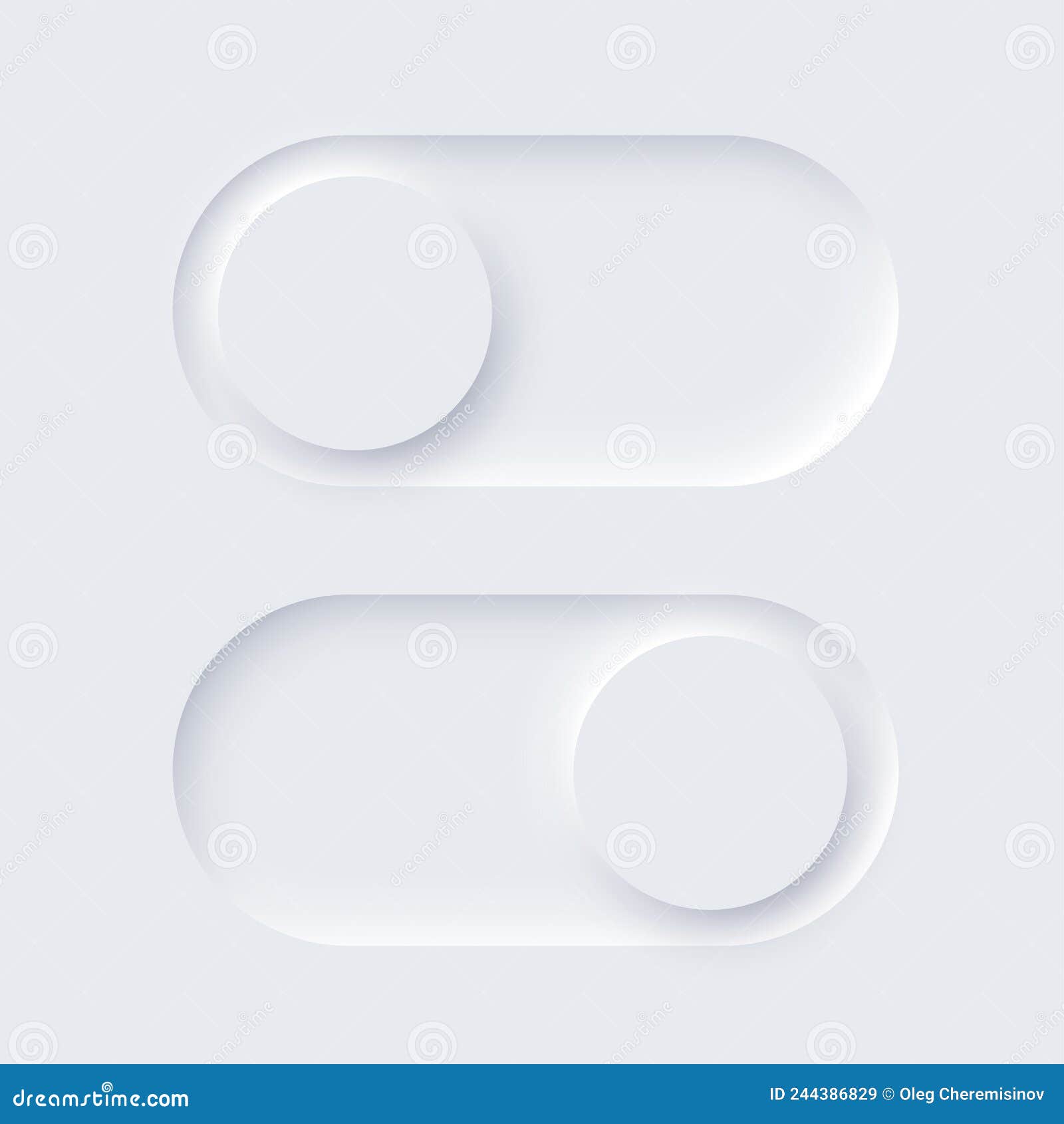 Neomorphism UI, Slide Bar Set, Neumorphic Soft White Slidebars with ...