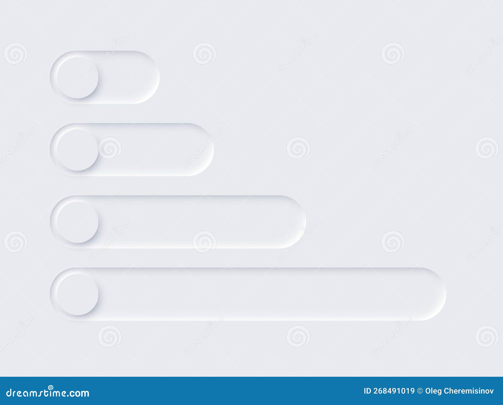Neomorphism UI, Slide Bar Set, Neumorphic Soft White Slidebars with ...