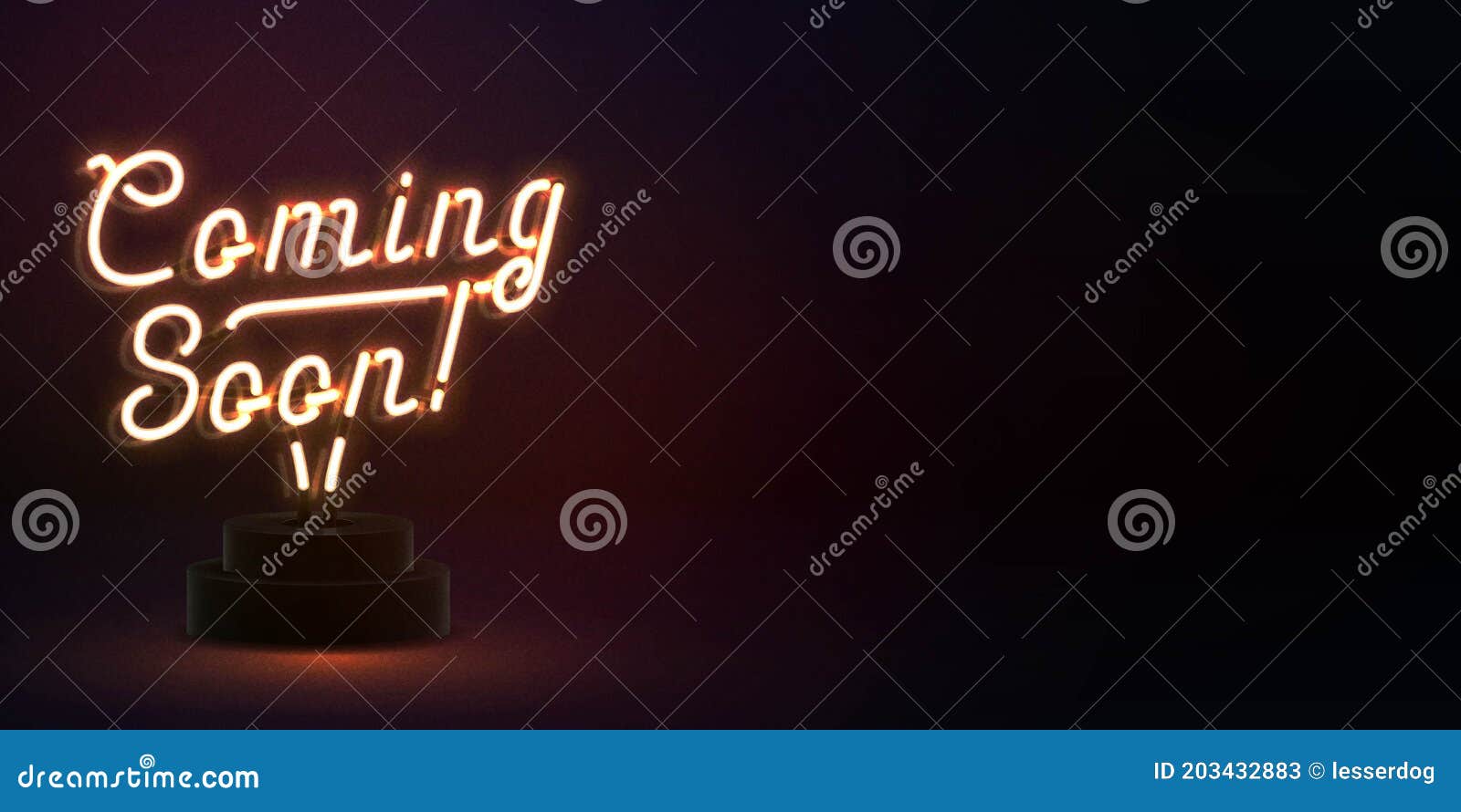 Vector Realistic Isolated Neon Sign of Coming Soon Logo with Copy Space ...