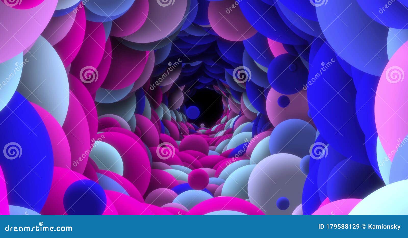 Neon Abstract Background with Blue and Pink Bubbles. 3D Illustration ...