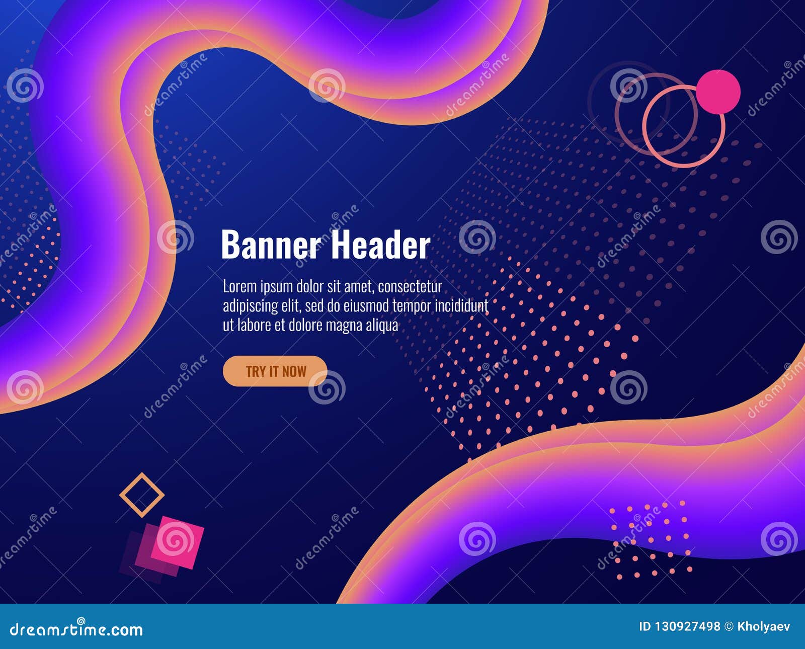 Neon Abstract Banner Background, Geometry Objects Lighting Dark Vector ...