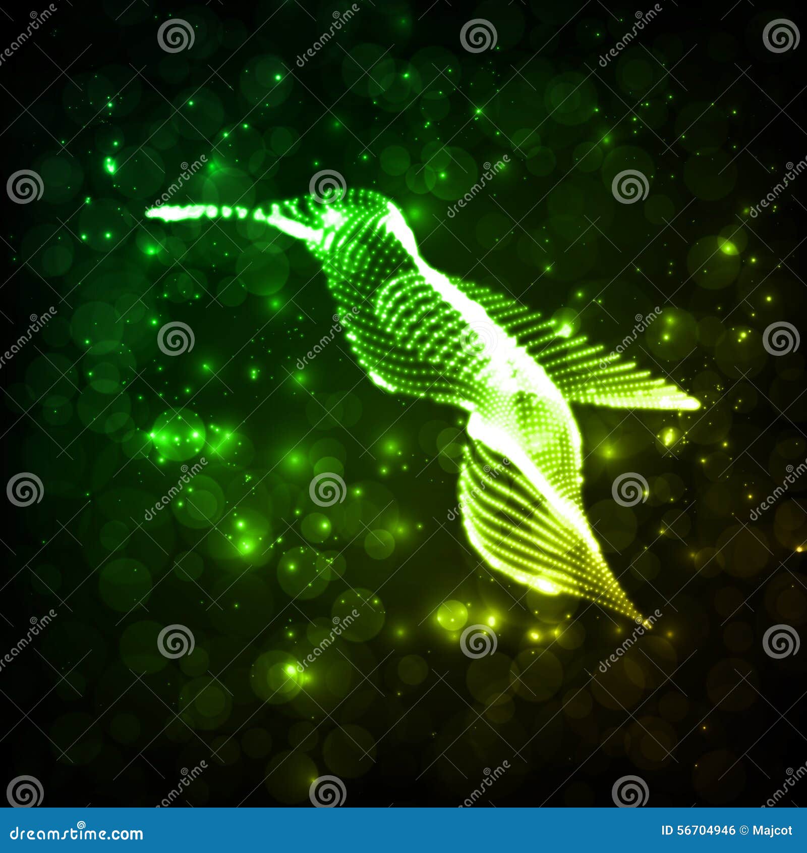 Neon abstract hummingbird stock vector. Illustration of feather - 56704946