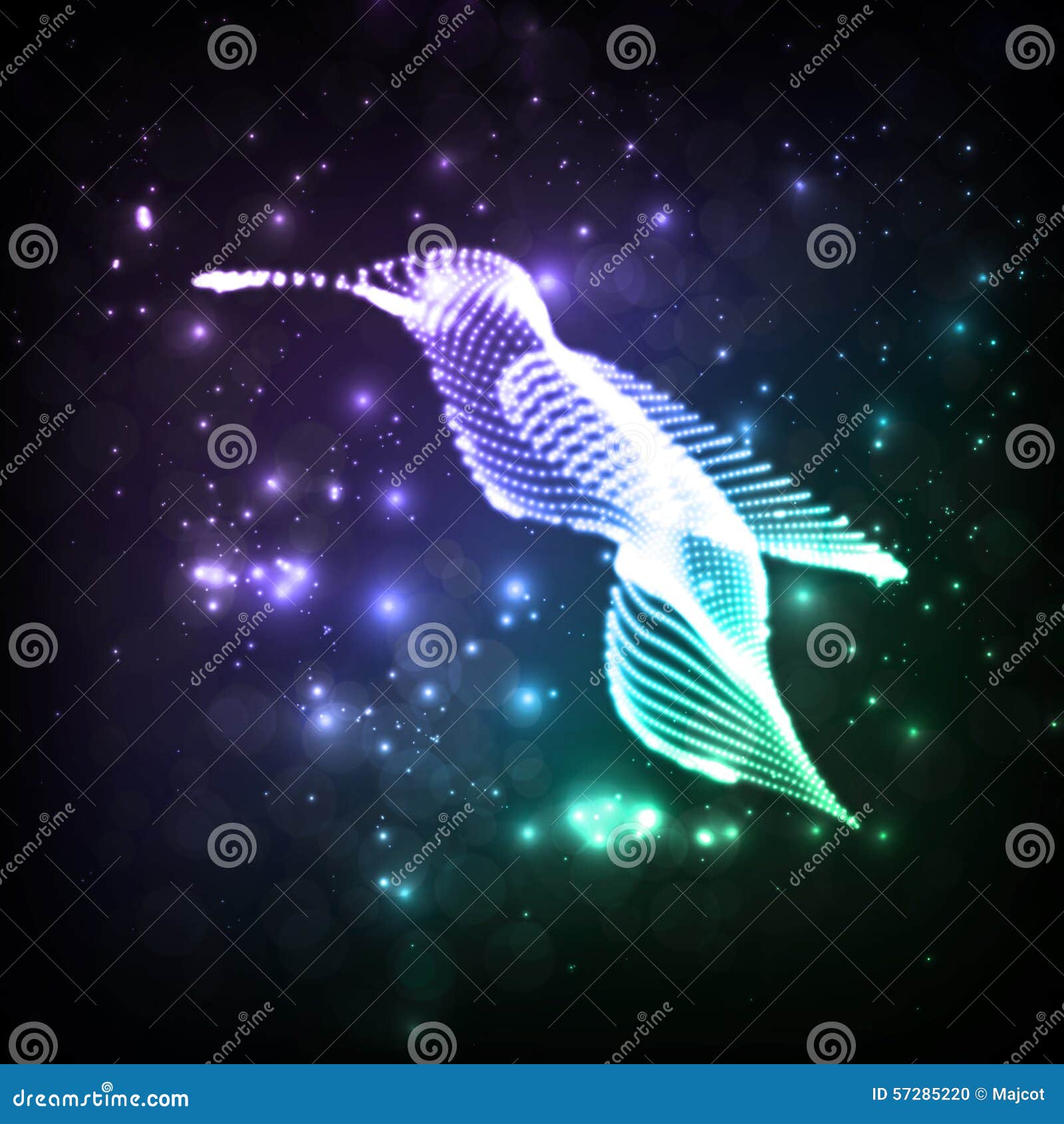 Neon abstract hummingbird stock vector. Illustration of hover - 57285220