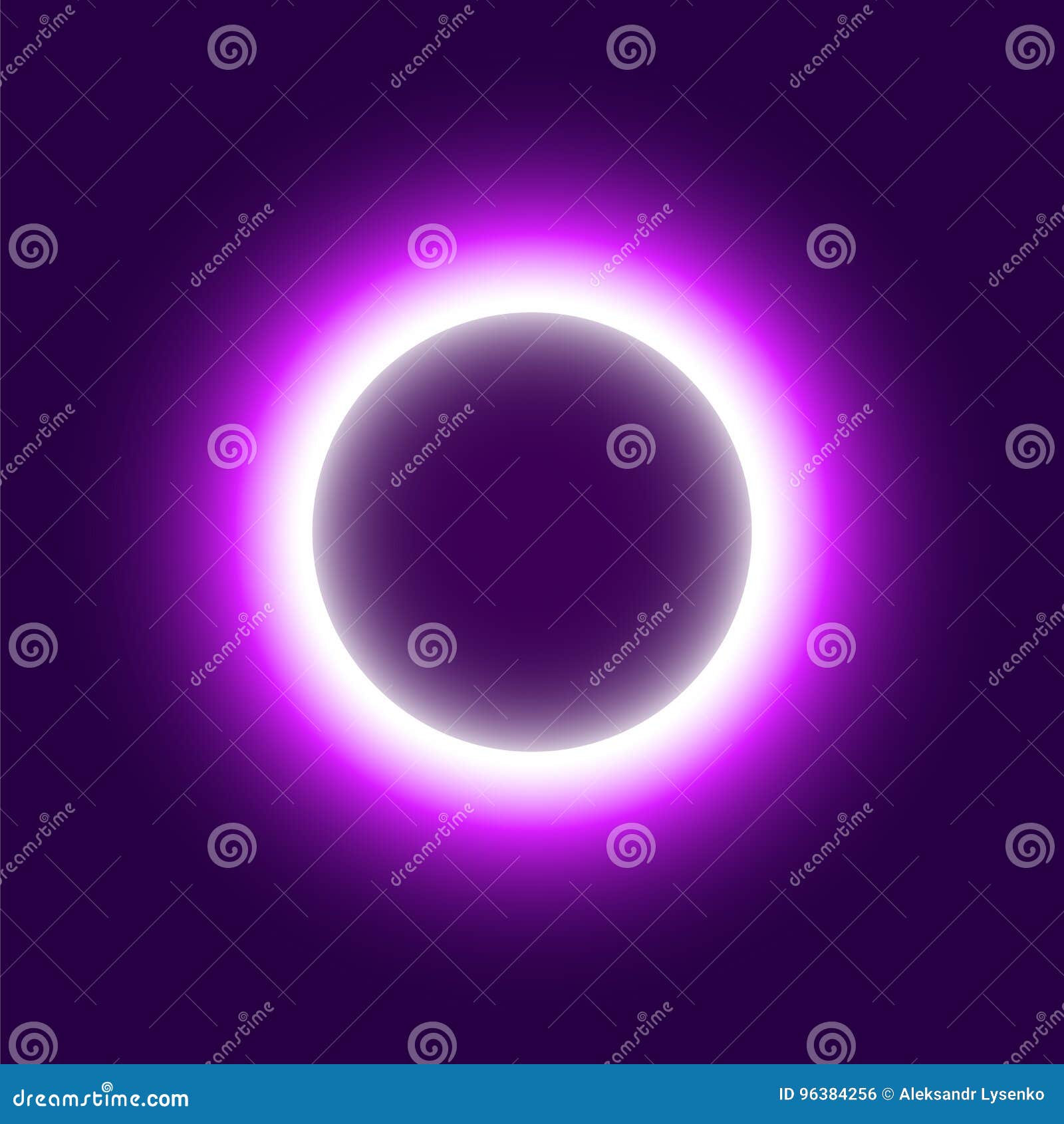 Neon Abstract Round. Eclipse of the Sun Stock Vector - Illustration of ...