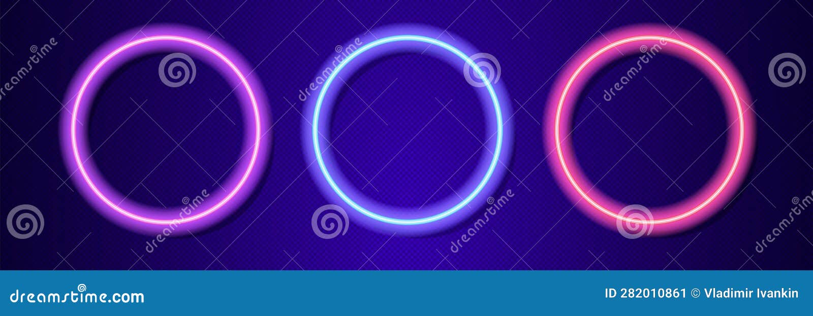 Neon Abstract Round Vector Set Stock Vector - Illustration of abstract ...