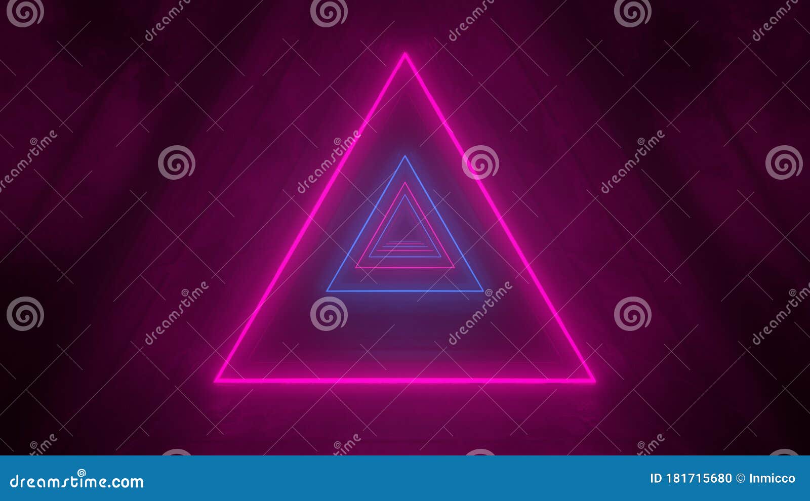 Neon Abstract Triangle Background. Pink Blue Violet Light, Ultraviolet ...