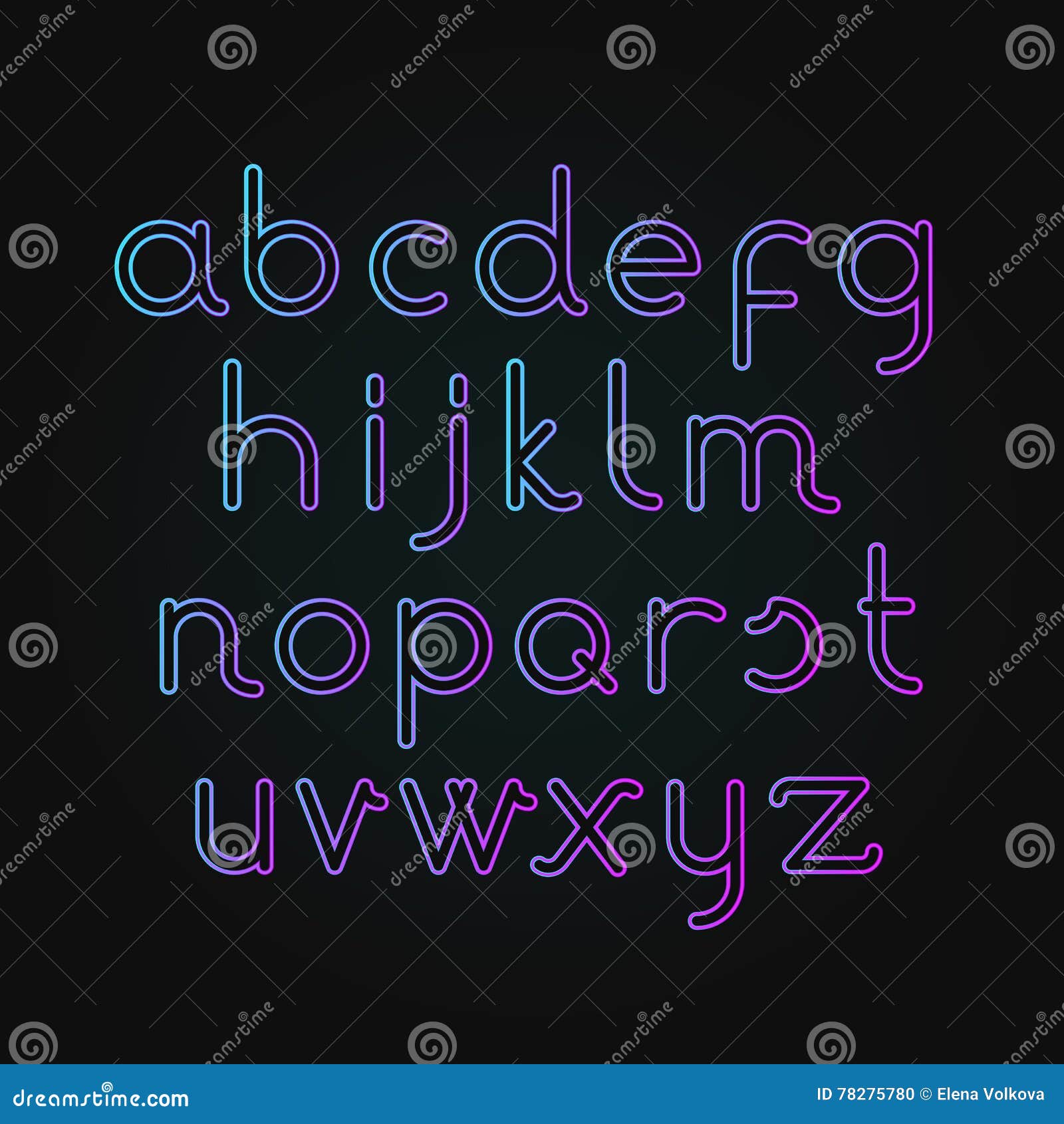 Neon alphabet Font stock vector. Illustration of capital - 78275780