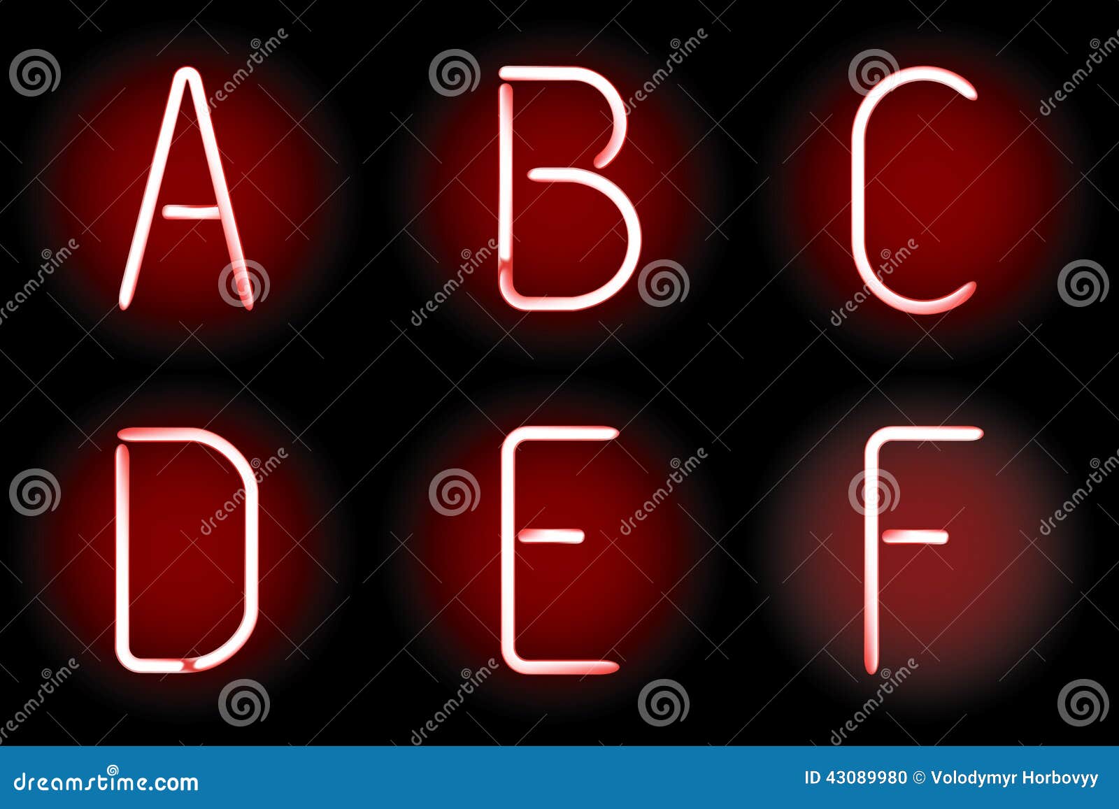 Neon alphabet stock vector. Illustration of illuminated - 43089980
