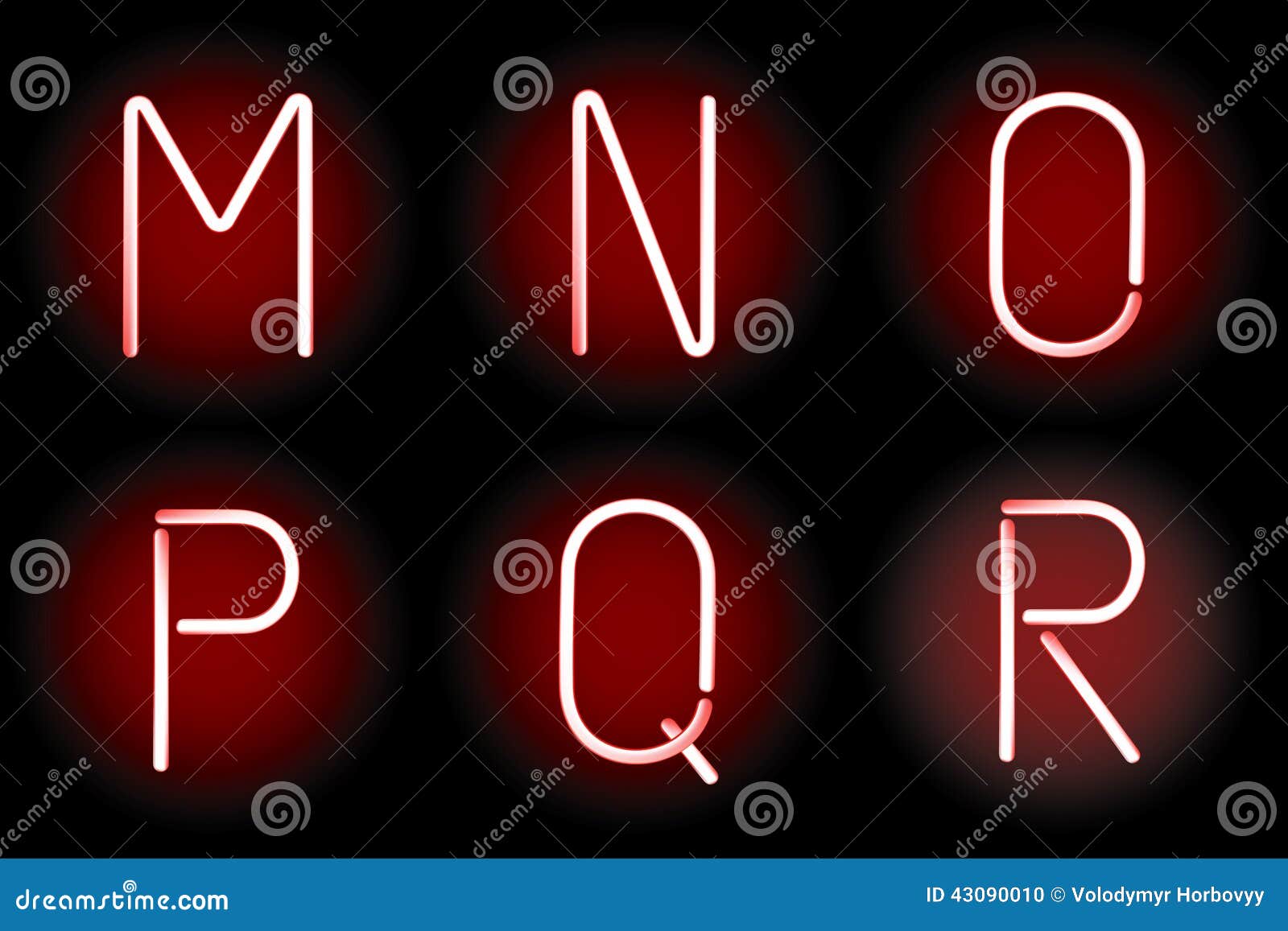 Neon alphabet stock vector. Illustration of symbol, light - 43090010