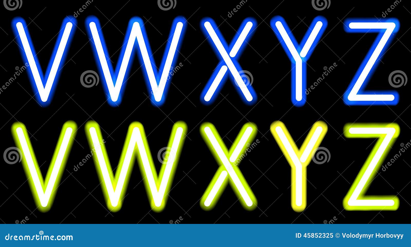 Neon alphabet stock vector. Illustration of isolated - 45852325
