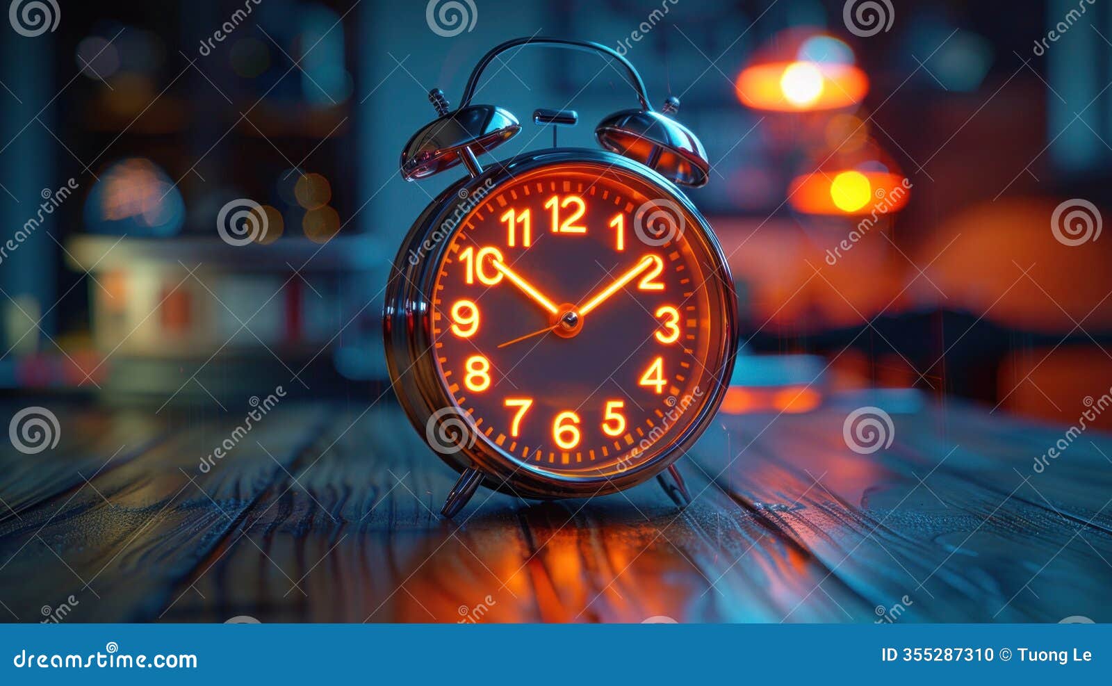 Neon Analog Clock Timer: Time Running Out, Hours Flying by Stock ...