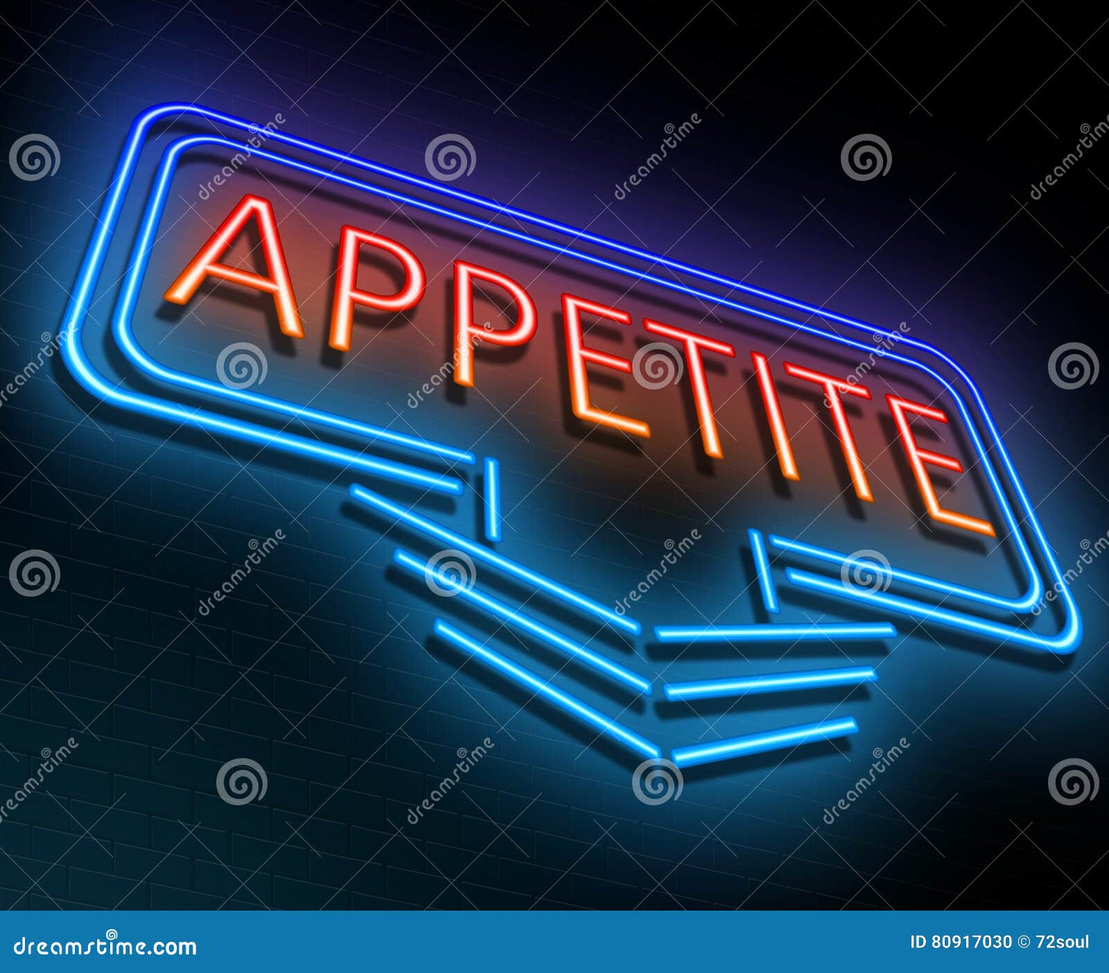 Neon appetite concept. stock illustration. Illustration of liking ...