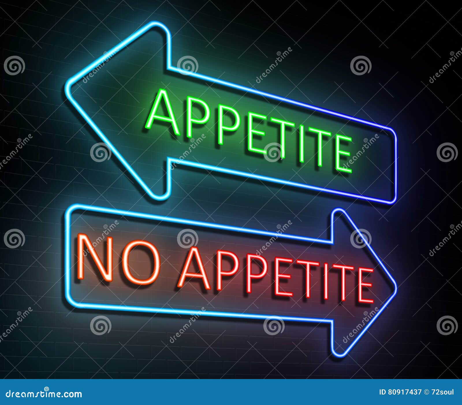 Neon appetite concept. stock illustration. Illustration of hungry ...