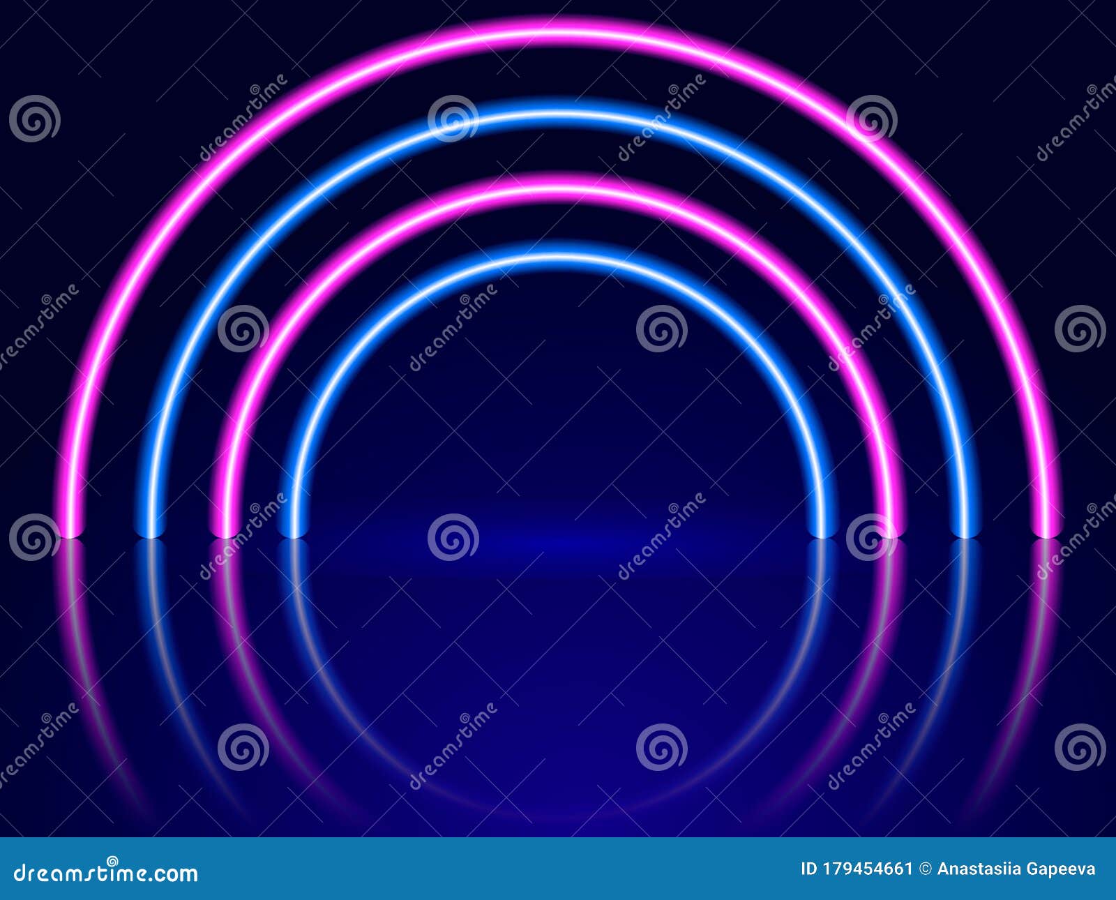 Neon Arch-shaped Lighting. Abstract Background Stock Illustration ...