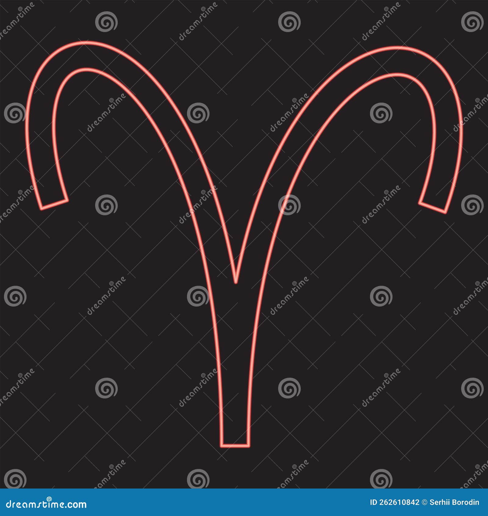 Neon Aries Symbol Red Color Vector Illustration Image Flat Style Stock ...