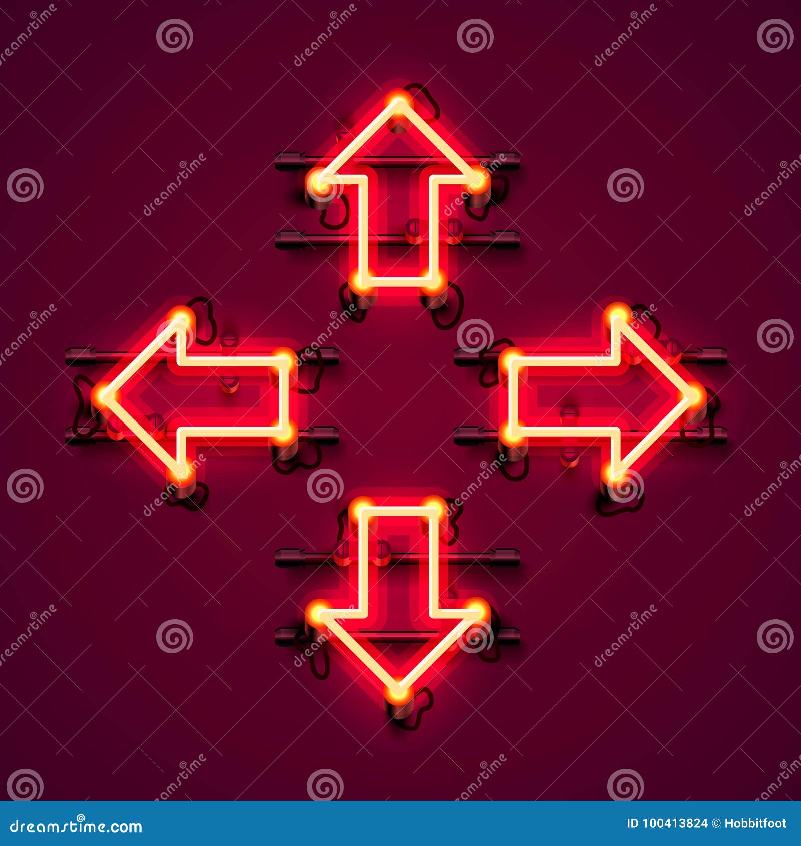 Up Down Left Right Arrows Pattern, Cartoon Style Vector Illustration ...