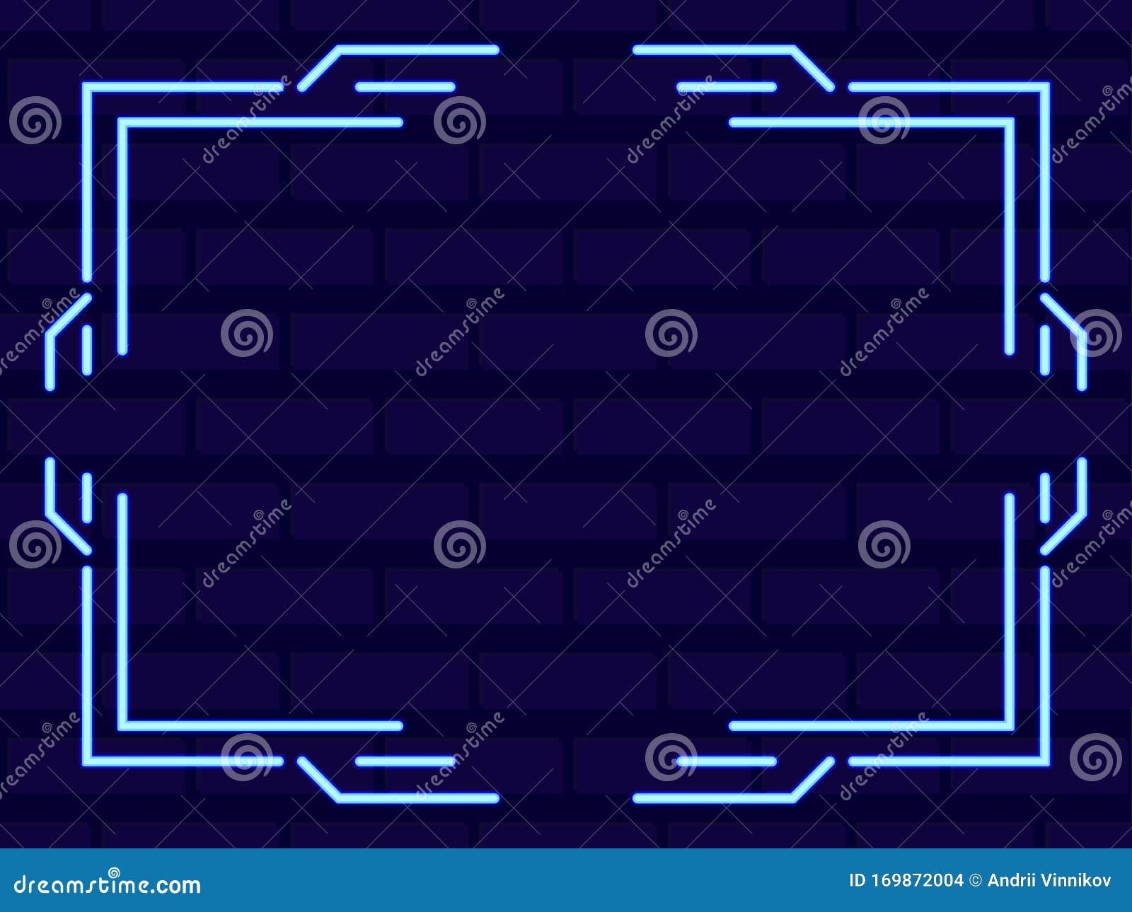 Neon Art Deco Frame. the Effect of a Neon Lamp. Vintage Linear Border ...