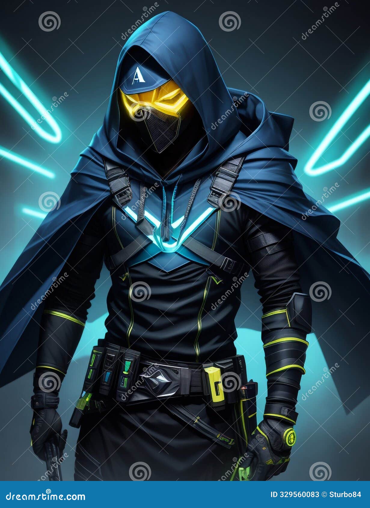 Neon assassin background stock illustration. Illustration of espionage ...