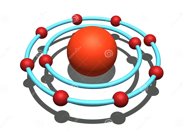 Neon atom stock illustration. Illustration of chemistry - 18407520