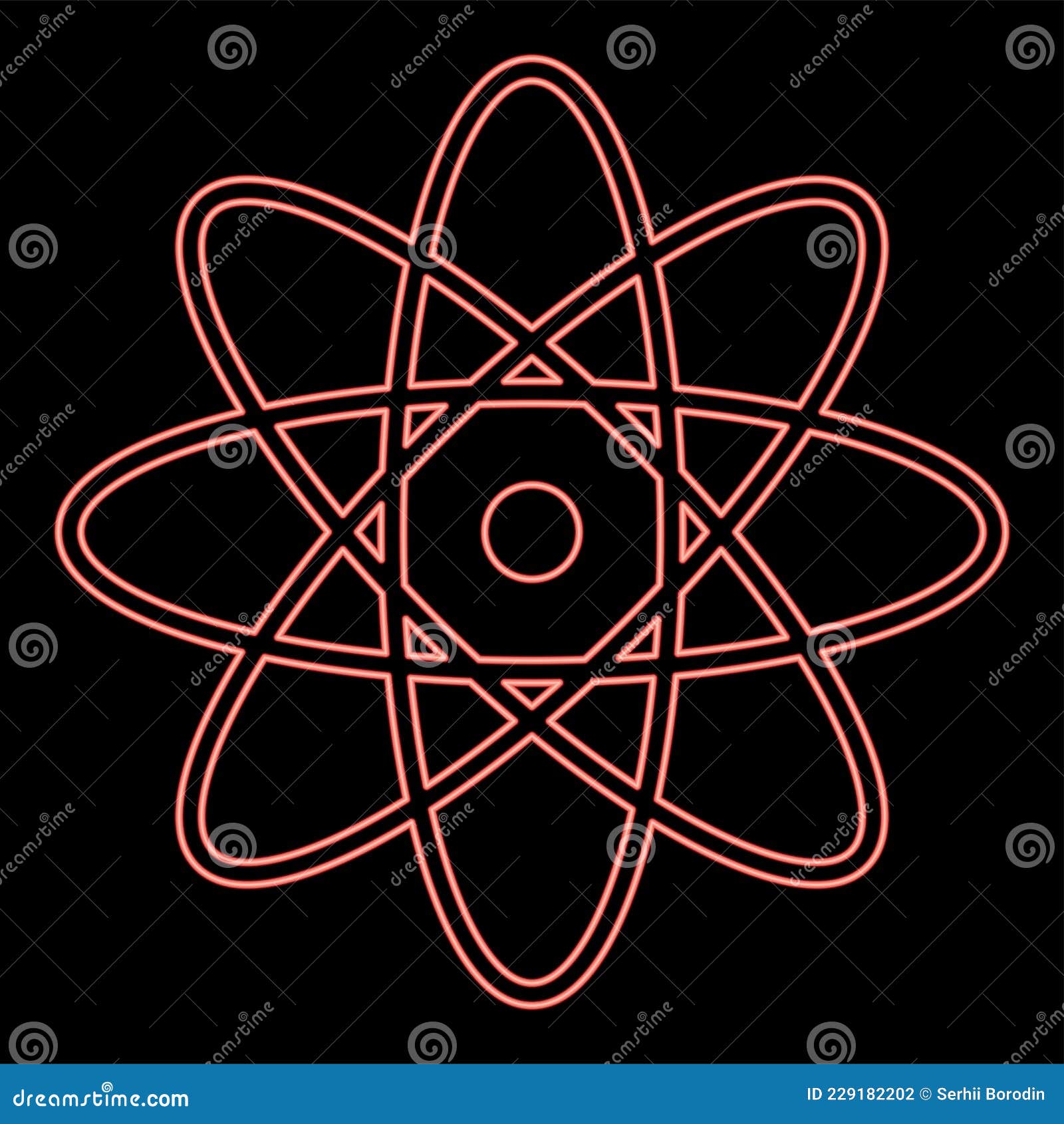 Neon Atom Bohr Model With Proton, Neutron And Electron Royalty-Free ...