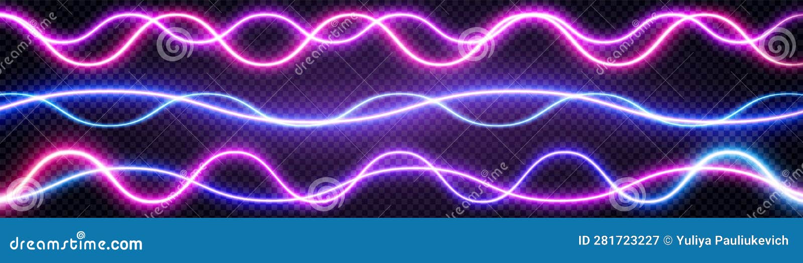 Neon Audio Voice Frequency Wave and Abstract Light Stock Vector ...