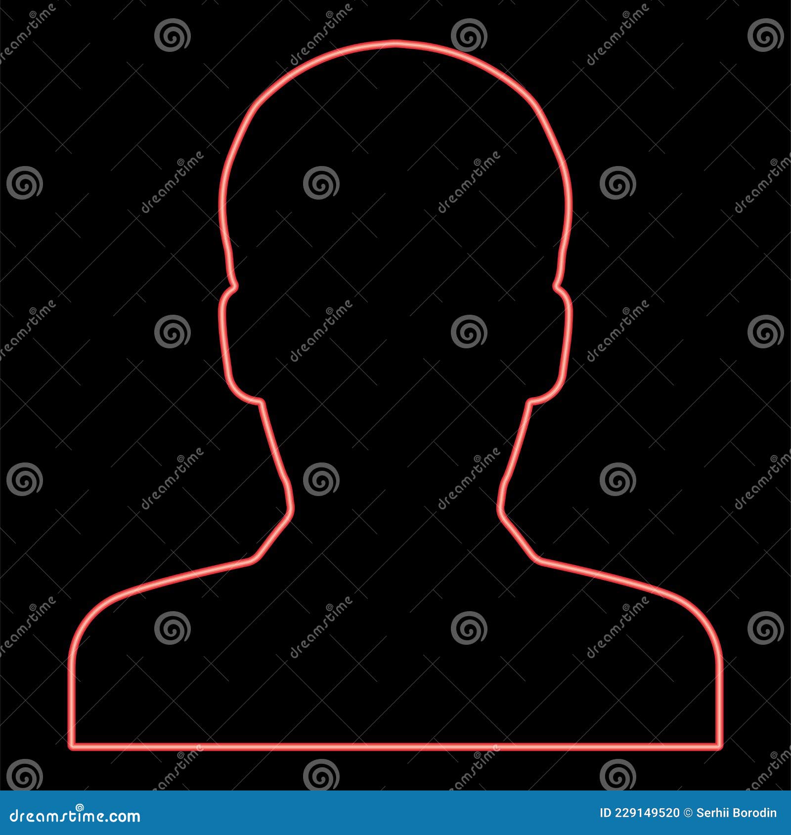 Neon Avatar Red Color Vector Illustration Flat Style Image Stock Vector ...