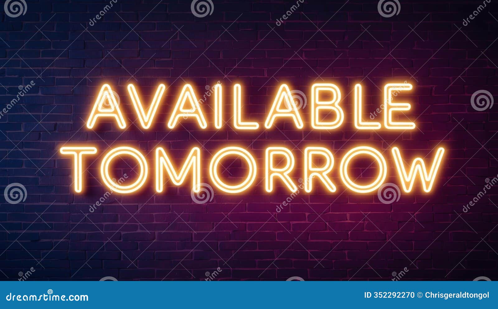 Neon Backlit Style of the Word Available Tomorrow on a Ai Generated ...