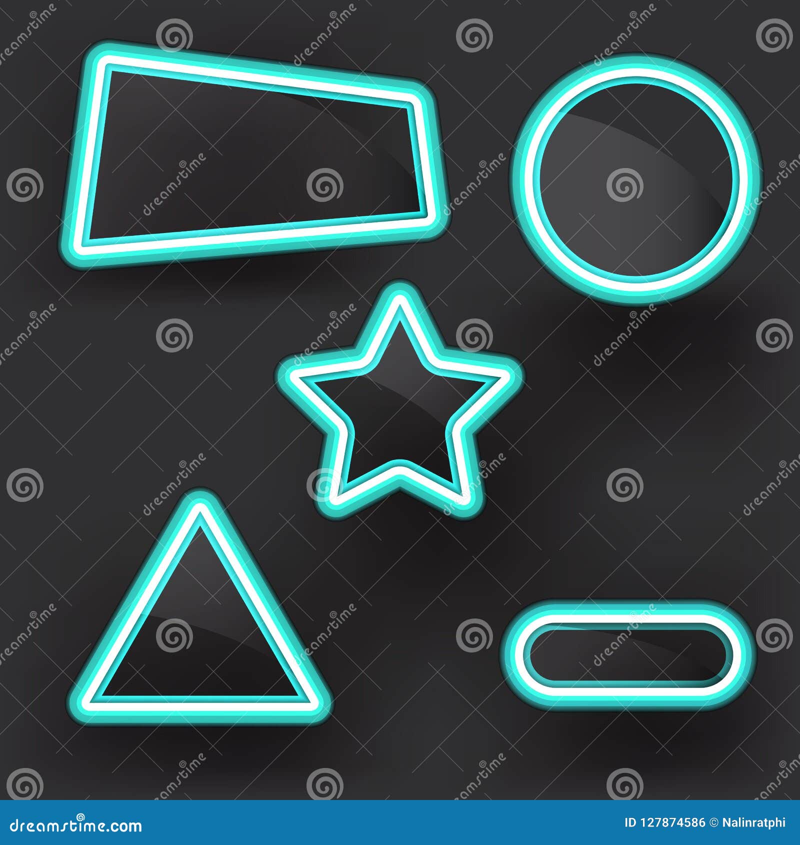 Neon Banners Useful Message Element Stock Vector - Illustration of ...