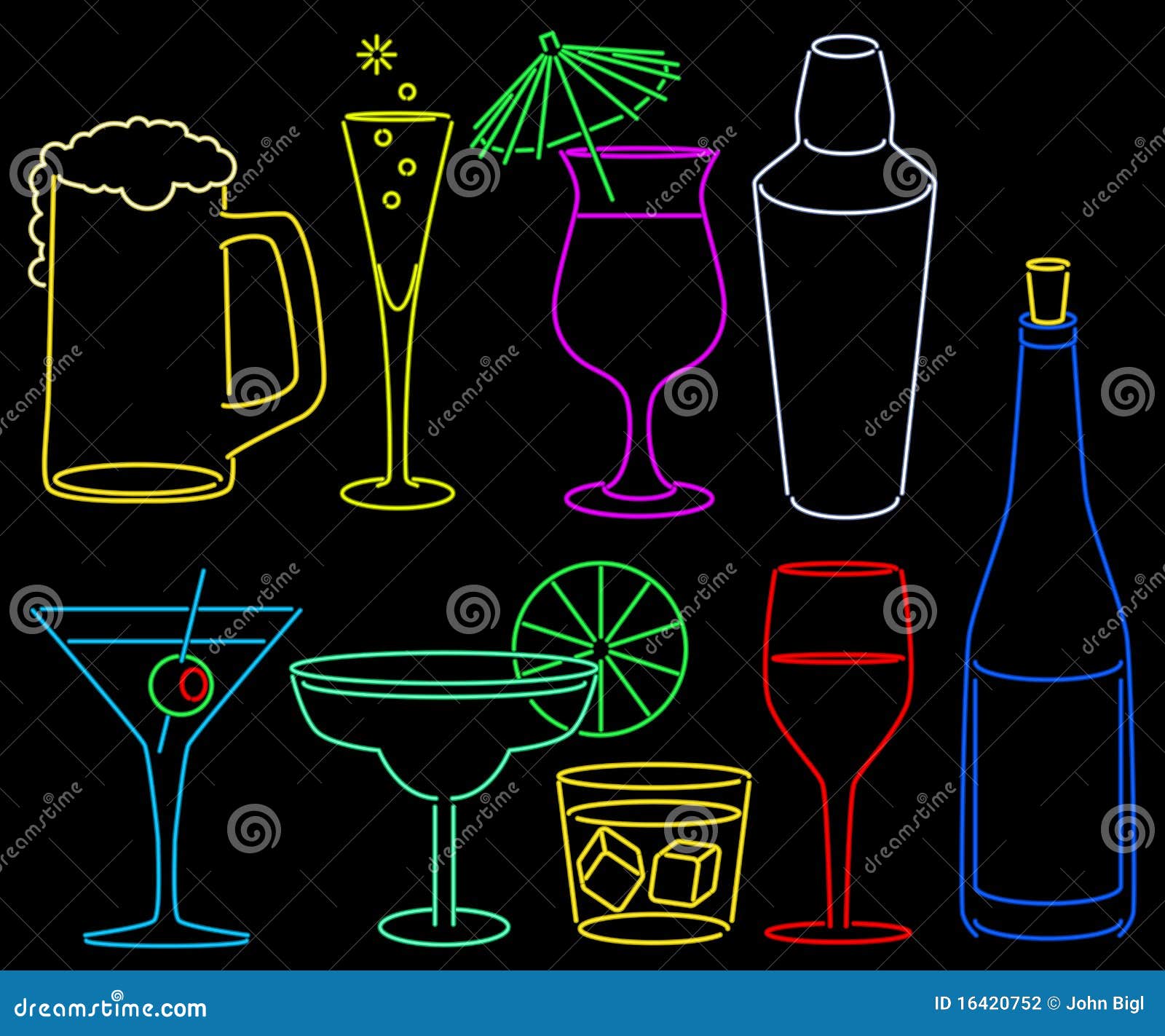 Neon Bar Collection Vector Illustration | CartoonDealer.com #16420752