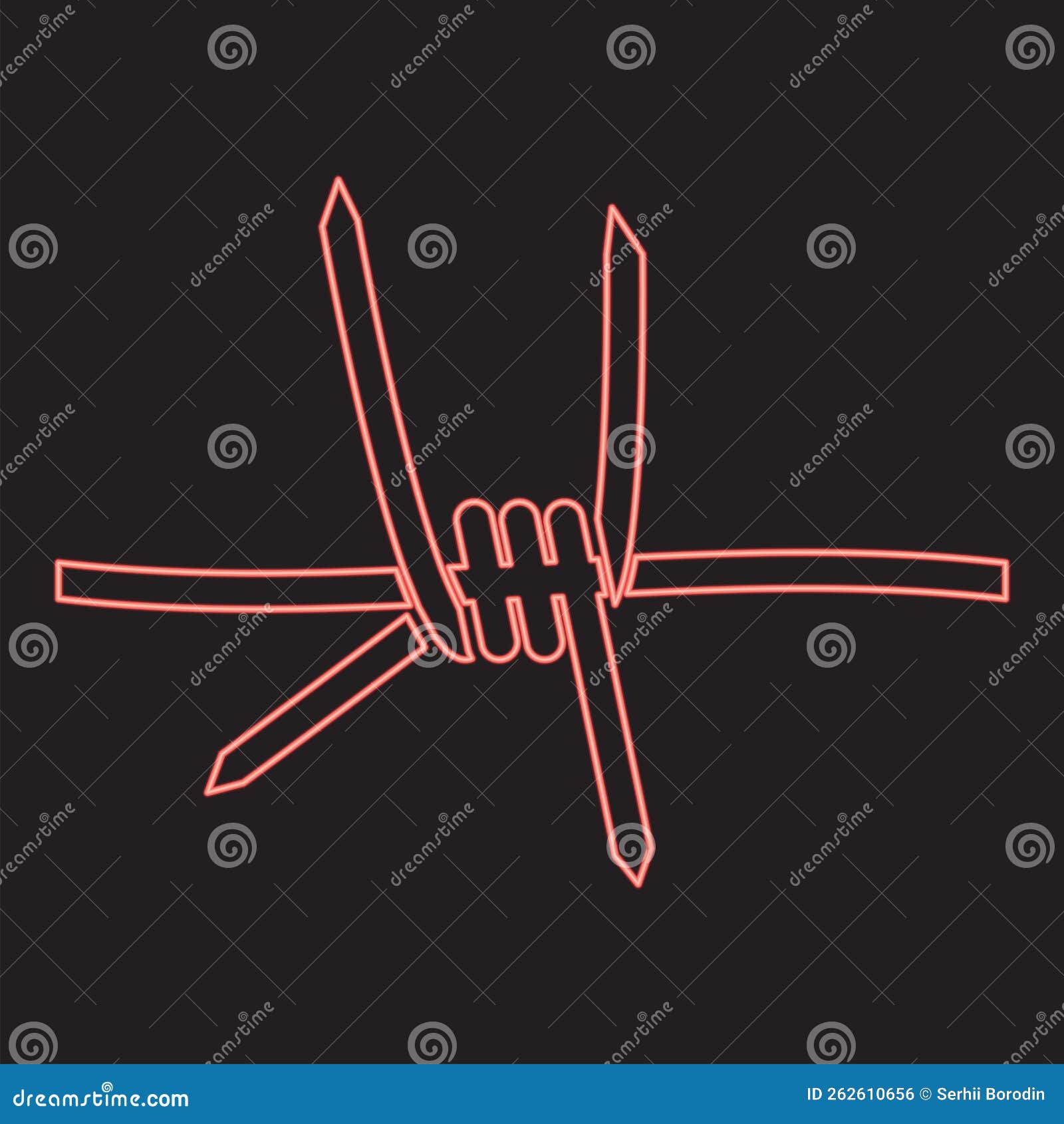 Neon Barblock Element Red Color Vector Illustration Image Flat Style ...