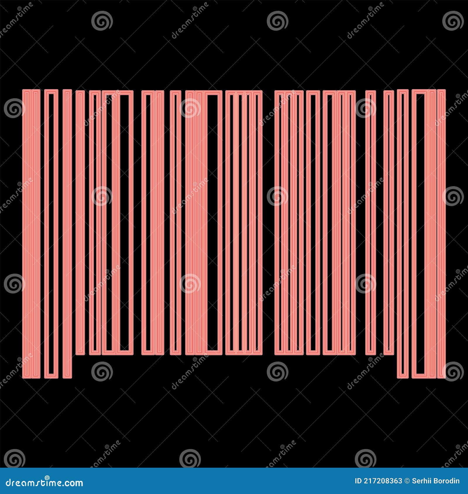Neon the Barcode the Red Color Vector Illustration Flat Style Image ...