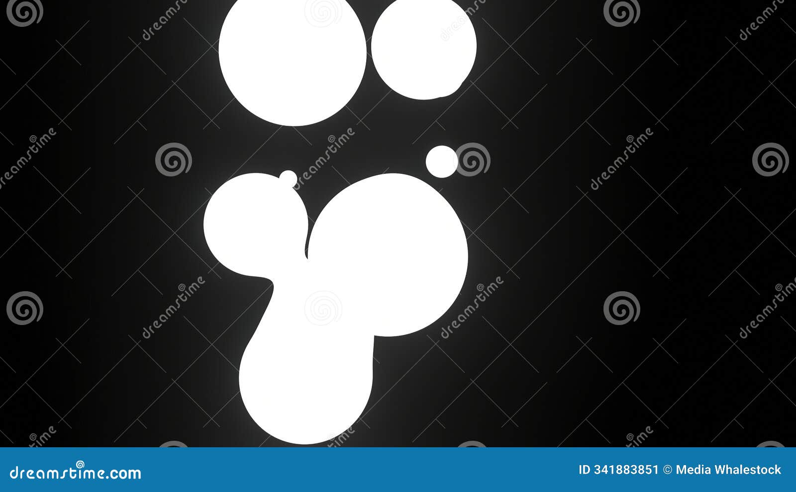 Neon Biological Drops. Design. Glowing Moving Particles or Molecules ...