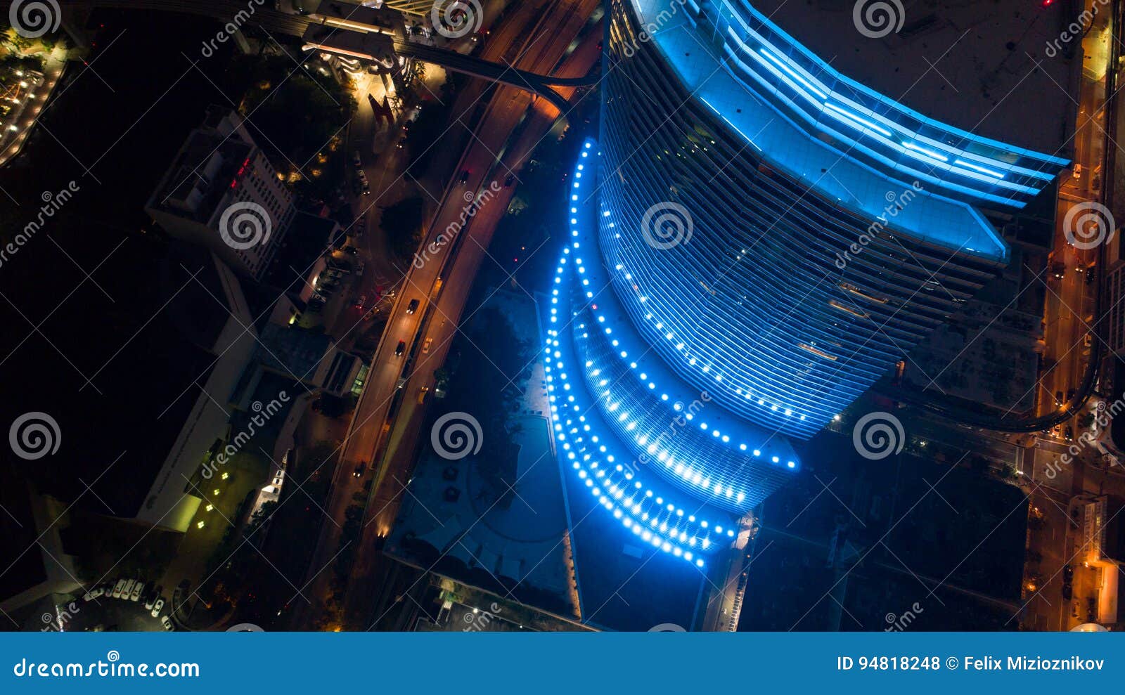 Neon blue building stock photo. Image of point, aerial - 94818248