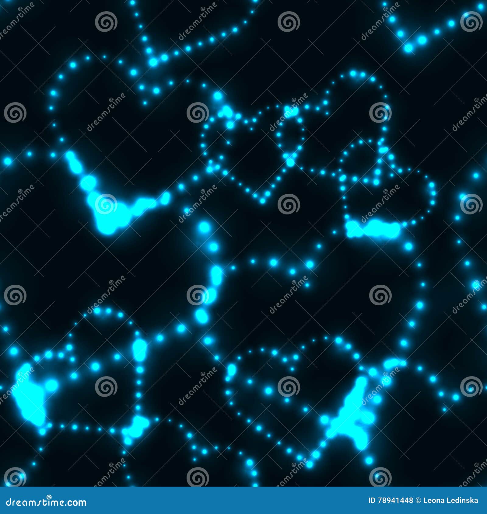 Neon Blue Hearts