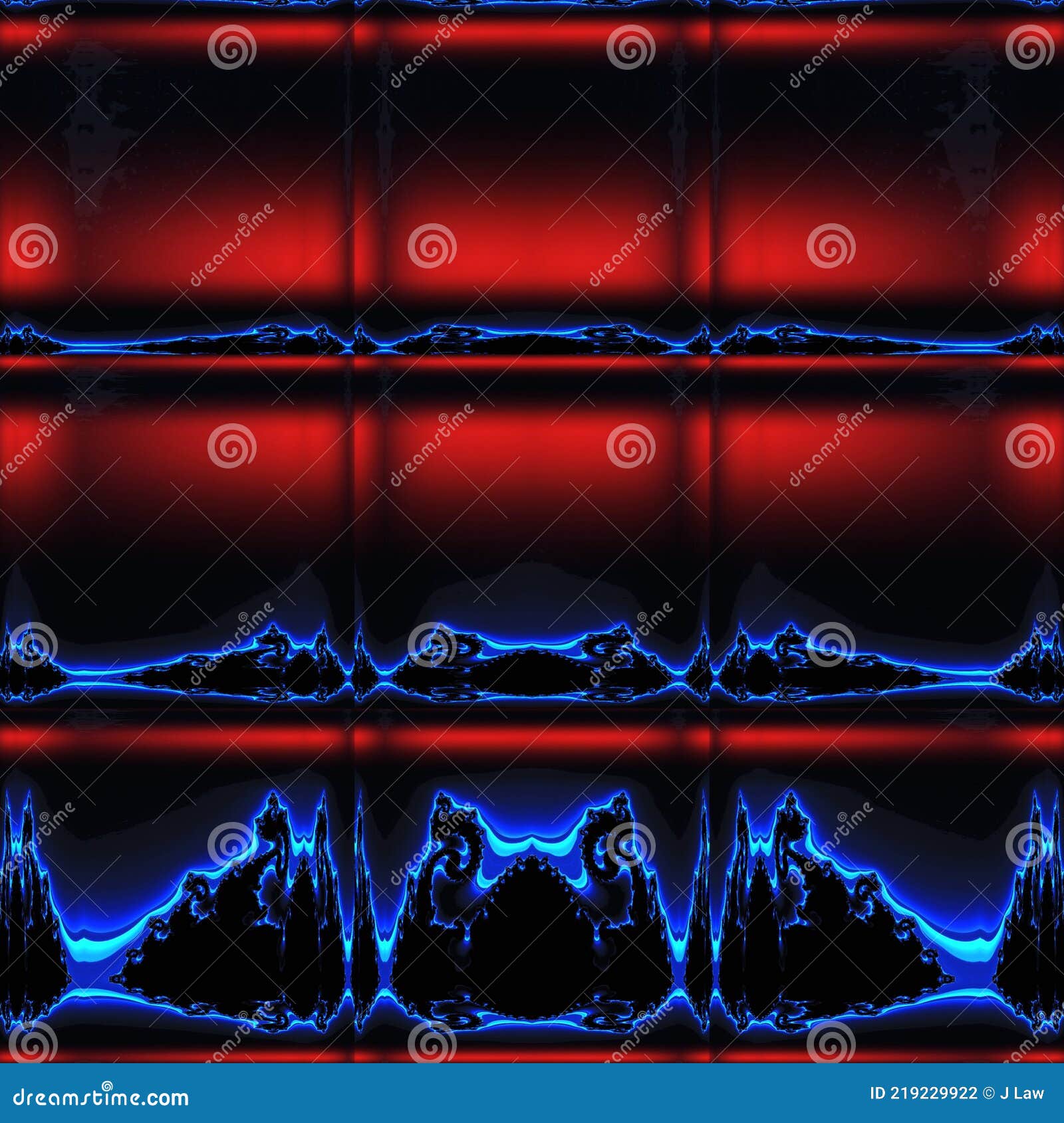 Blue Ice and Red Sky and Ice-cube Style Design Stock Illustration ...